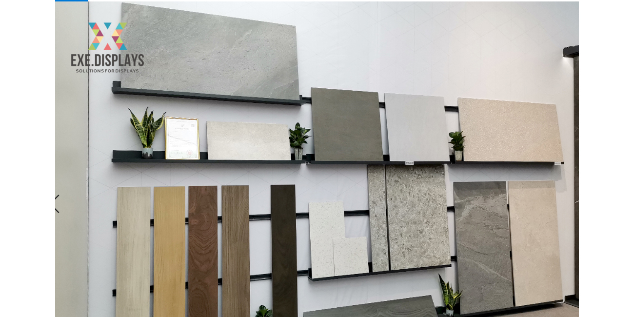 W4 Flexible Wood Flooring Display Stands Supplier in China | EXE. DISPLAYS